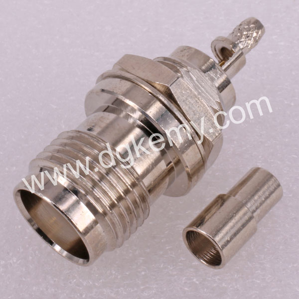 TNC Female Bulkhead Jack Front Panel Mount Crimp Connector for RG-174 ...