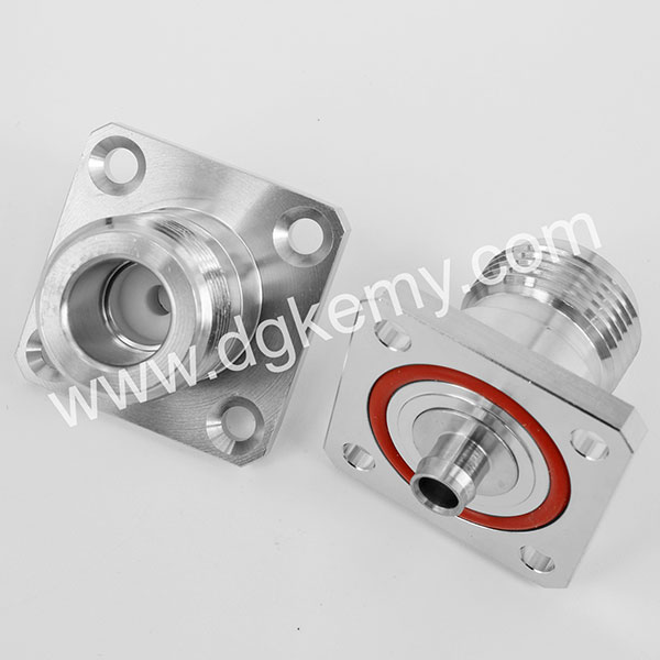 N Female Jack 4-Holes Flange Mount for RG402 .141 Semi Rigid Cable, Low PIM